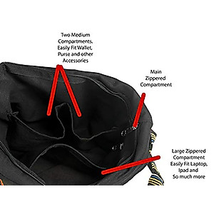 Tribe Azure Hobo Bag OM Symbol Cotton Canvas Large Messenger Handbag Shoulder Comfortable Roomy Fashion