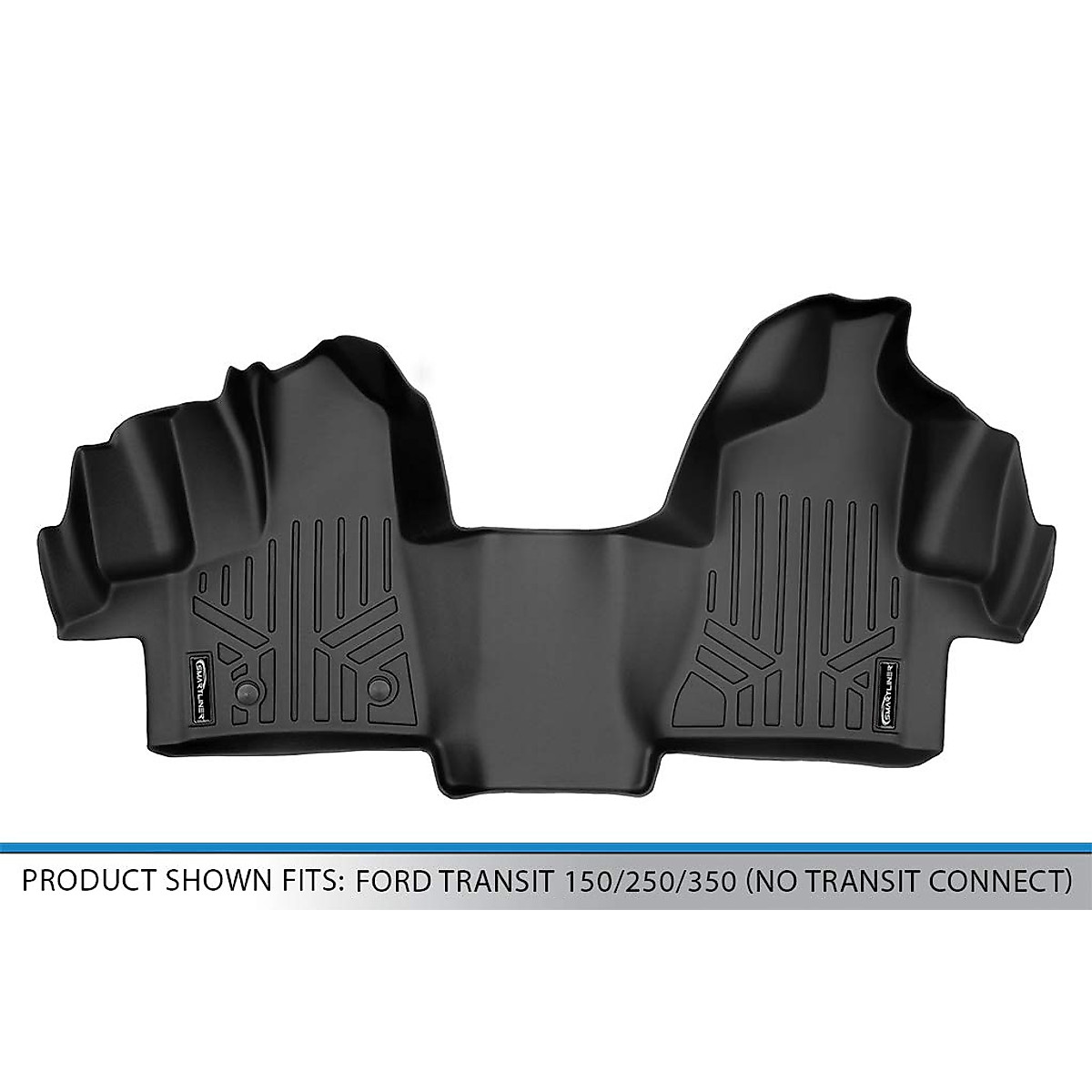 MAXLINER Floor Mats 1st Row 1 Piece Full Coverage Liner Black Compatible with 2015-2019 Ford Transit 150/250/350 (No Transit Connect)