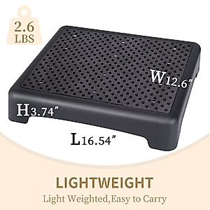 Mobility Step Stool,Heavy Duty Step Platform with Non-Slip Surface 400 Lbs Load Capacity,Half Step Stool for Adults,Elderly Seniors Indoor and Outdoor Use,Black