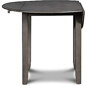 New Classic Furniture Gia Drop Leaf Dining Table with Two Chairs, 42-Inch, Gray
