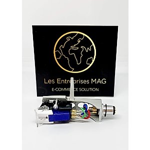 Cartridge and Stylus, needle and Silver Headshell with mounting bolts for Technics SL-1200, SL-1210, SL-1600, SL-1610, SL-1700, SL-235, SL-23A, SL-B2, SL-B202, SL-B205, SL-B3