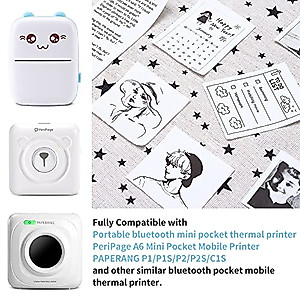 Peripage Mini Printer Photo Paper, Thermal Paper Waterproof 30 * 57mm Non-Adhesive for PeriPage/Paperang Portable Bluetooth Pocket Mobile Printer and other Mini Thermal Printer, 3 Roll,6.5m/Roll