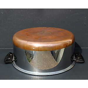 Revere Ware Pre-'68 Double Ring 6 Quart Stainless Steel Copper Bottom Stockpot with Dome Lid
