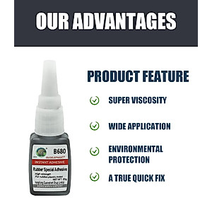 Rubber glue, rubber adhesive, for bonding rubber and rubber, rubber and other material. Instant super glue for Rubber, Tire, Boots, Belt, DIY Crafts, Rubber Edge, Rubber Tube, Rubber Product