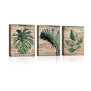 Banana Leaf Nature Wall Art Canvas Paintings kitchen Living room Painting For Wall Wall Art Green Tropical Leaf Art Small Wall Art FLower Canvas Wall Art Tropical Plant Wall Art Green Leaf Wall art