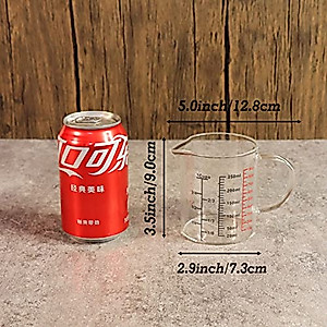 Ackers BORO3.3 Glass Measuring Cup-[Insulated handle | V-Shaped Spout]-Made of High Borosilicate Glass Measuring Cup for Kitchen or Restaurant, Easy to Read, 250 ML (8 Oz, 1 Cup)