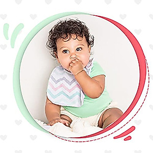 Regaroo - All-Around Waterproof Cotton-Lined Baby Bibs, Baby Essentials for Baby Clothes Protection, Unisex Baby Stuff, Baby Products, Bright and Fancy (5-Pack)