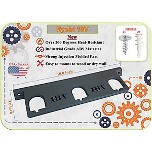 Battery Holder for Ryobi | 18V Battery Holder for Ryobi | Battery Storage for Ryobi | Wall Mount for Ryobi 18V Batteries