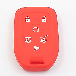Btopars 2pcs 6 Buttons Smart Key Fob Cover Case Remote Protector Skin Keyless Jacket Holder Compatible with Chevrolet Suburban Tahoe 2015 2016 2017 2018 2019 2020 GMC Yukon 13580802 Black Red
