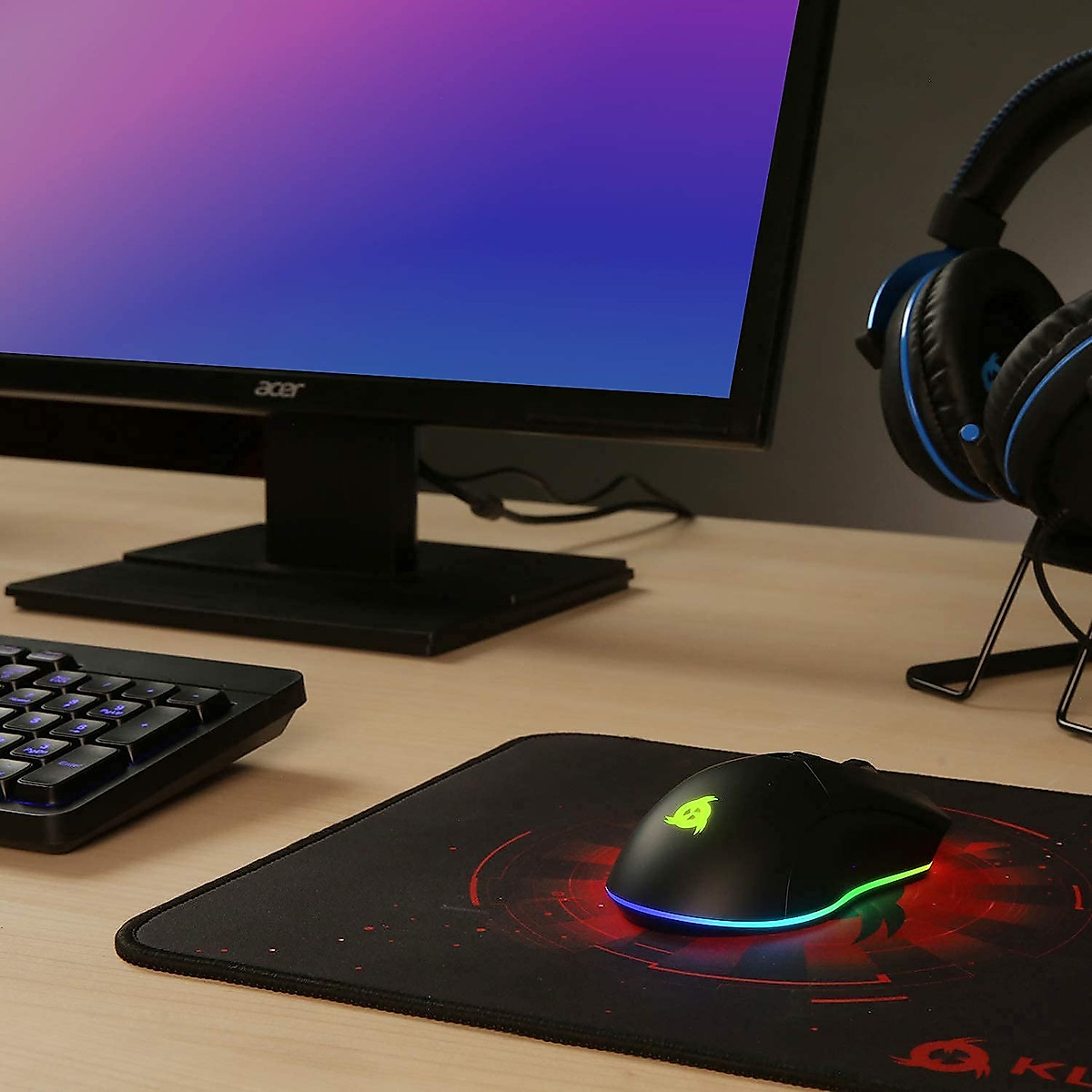 KLIM Wireless Bundle - RGB Mouse + Keyboard - Light v2 Wireless Gaming Keyboard + Blaze Wireless Gaming Mouse - Version New Version - Black