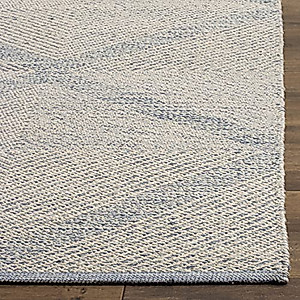 SAFAVIEH Montauk Collection Accent Rug - 3' x 5', Light Blue, Handmade Cotton, Ideal for High Traffic Areas in Entryway, Living Room, Bedroom (MTK821B)
