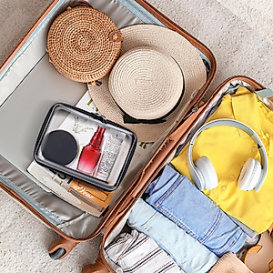 2 Pack Zippered Hard Pouch, Clear Plastic Storage Box Containers Small Toiletry Bag, Clear Hard Shell Zipper Case for Small Items, Toys, Building Blocks, Puzzles, Cosmetics, Stationery Accessories