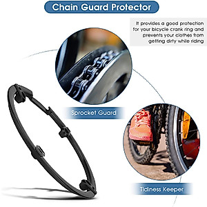 Estink Bike Chain Wheel Guard, Black Plastic Chainring Sprockets Cranksets Guard Protector Mountain Bike Chain Wheel Crankset Support Cover Accessories for 44T Chain