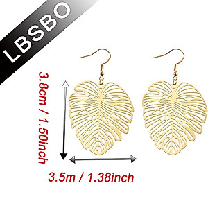 Monstera Gold Earrings Leaf Earrings Dainty Monstera Leaf Earrings Monstera Jewelry (leaf Earrings)