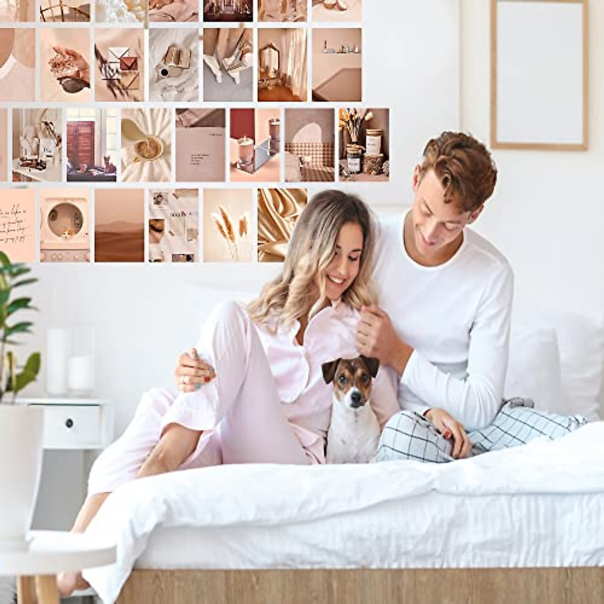 Neutral Wall Collage Kit for Aesthetic Pictures,XFF Cute Photo Bedroom Decorations for Teen Girls,Wall Collage Kit,Aesthetic Posters,Room Decor,Photo Wall,Art,Christmas Gifts(50 pcs 4x6 inch)