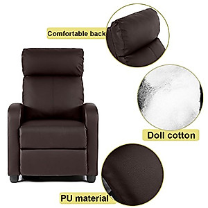 FDW Recliner Chair Reclining Sofa Leather Chair Home Theater Seating Lounge with Padded Seat Backrest