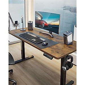 ErGear Height Adjustable Electric Standing Desk, 55 x 28 Inches Sit Stand up Desk, Memory Computer Home Office Desk (Vintage Brown)