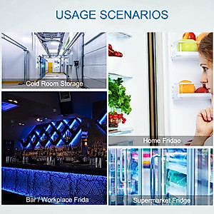 Refrigerator Thermometer,frdge Thermometer,Freezer Thermometer, Extra Sensor,Big LCD,Stainless Panel