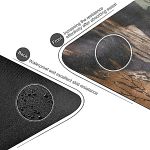 Qilmy Plant Camo Yoga Mat Foldable 1mm Thick Non-Slip Travel Yoga Mat Cover Pad Sweat Absorbent and Soft Lightweight Exercise Workout Mat for Yoga Pilates