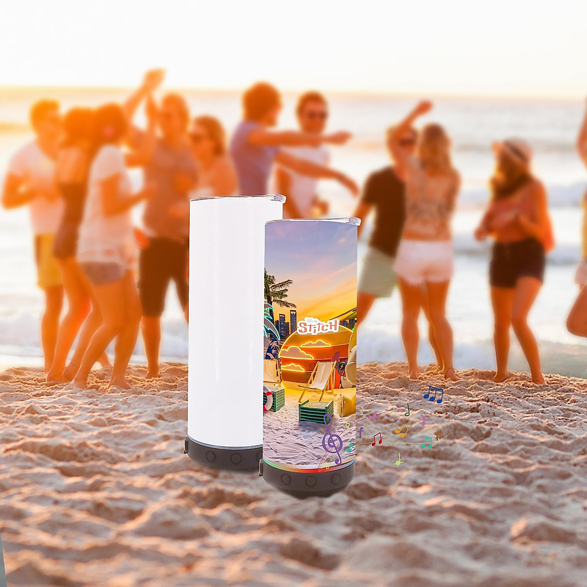 HIZEE 20 oz 1 pack Sublimation Tumbler Blank Bluetooth Music Speaker with Straw and Lid,Skinny Straight Stainless Steel Sublimation Cup Detachable Speaker Suitable for Travel Gifts