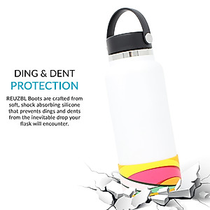 REUZBL Protective Silicone Bottle Boot for Owala FreeSip 40 oz, Hydro Flask 32-40 oz, Iron Flask, Takeya, Thermoflask, and Similar Wide Mouth Water Bottles, Protective Bottle Accessory