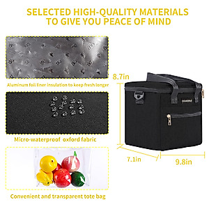 YOUMEHOME Baby Bottle Bag with Ice Pack Breastmilk Cooler Bag Fits 6 Baby Bottles Up to 9 Ounce, Perfect for daycare, nursing moms, and travel Tot bottle bags - Black