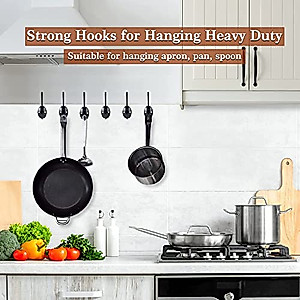 Kruodop 13 Pack Wall Hooks Wall Mounted Coat Hooks for Hanging Heavy Duty, Black Towel Hooks, Metal Double Coat Hanger with Screws Cup Retro for Coats, Handbags, Towels, Hat, Backpack