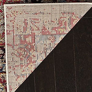 SAFAVIEH Monaco Collection 8' x 10' Grey/Multi MNC206G Oriental Abstract Distressed Non-Shedding Living Room Bedroom Dining Home Office Area Rug