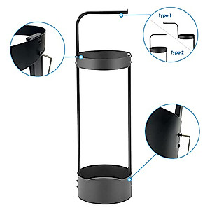 JackCubeDesign Steel Umbrella Stand Entryway Space Saving Umbrella Holder Organizer for Front Door(Black) – MK444A