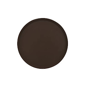 G.E.T. NS-1600-BR BPA-Free Non-Slip Plastic Round Serving Tray, 16", Brown
