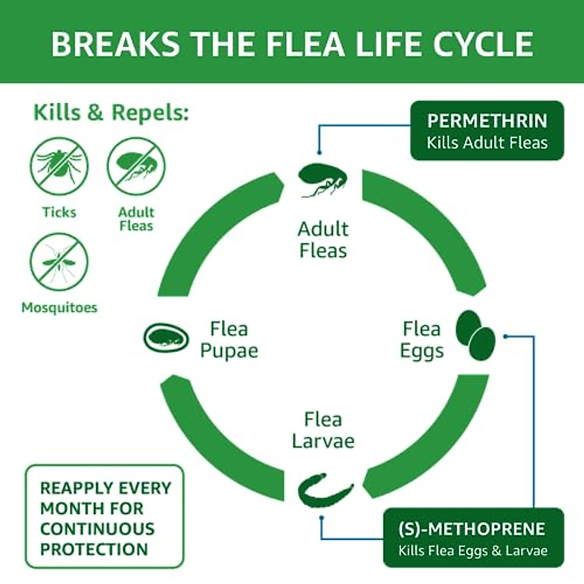Amazon Basics Flea and Tick Topical Treatment for Cats (over 1.5 pounds), 3 Count (Previously Solimo)