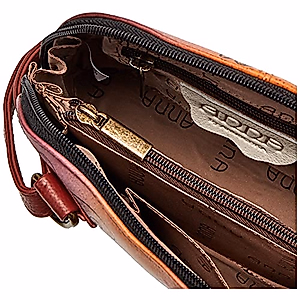 Anna by Anuschka Leather Small Multi Compartment Zip-Around Organizer, Retro Elephant