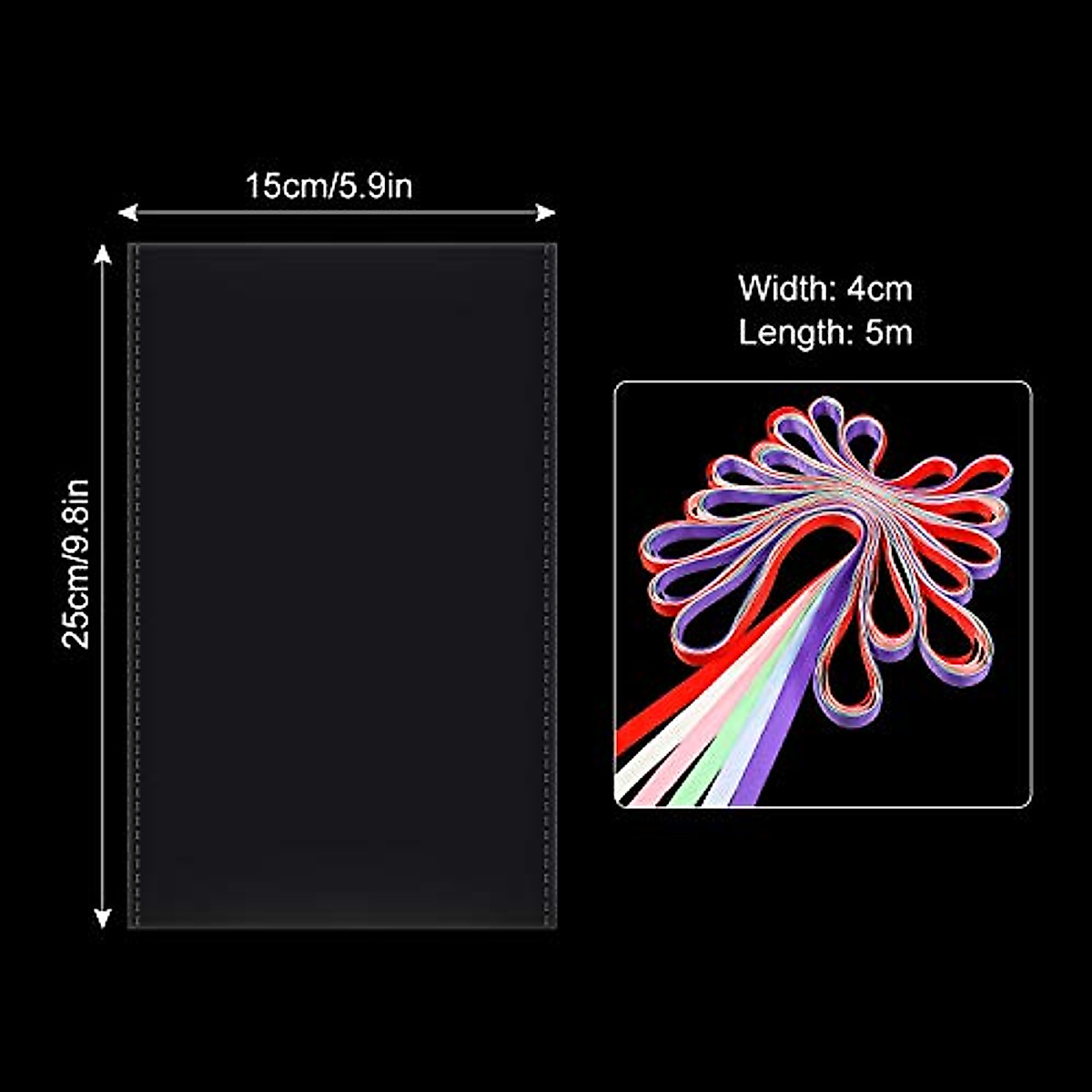 HESTYA 50 Counts 15 x 25 cm Clear Flat Cello Cellophane Treat Bags Cellophane Block Bottom Storage Bags Sweet/Party/Gift/Home Bags with Colorful Bag Ties (Grosgrain Ribbon)