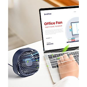Mini Desk USB Fan Small: Mini USB Desk Fan Portable Small fan 3 Speeds Desktop Fans 4 Inch Quiet Cooling 360° Rotate Mini Table Fan - Office Bedroom Home