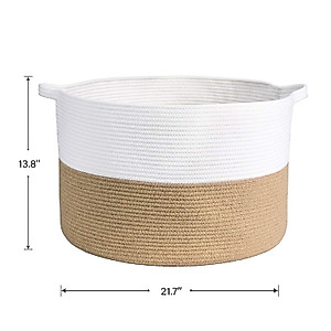 Goodpick XXXLarge Cotton Rope Basket Comforter Cushions Thread Laundry Hamper (Set of 2)