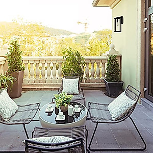 Globe Electric 44176 1-Light Outdoor Indoor Wall Sconce, Matte Black, Glass Panes, Weather Resistant, Wall Lighting, Wall Lamp Dimmable, Kitchen Sconces Wall Lighting, Home Improvement, Porch Light