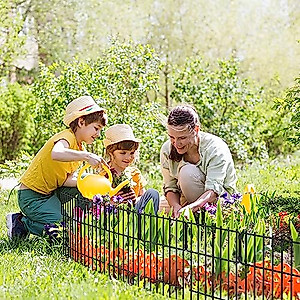 Sunexinlo 20 Packs Garden Fence Animal Barrier Border, 17x12In Short Metal Fencing Panel for Garden Yard Vegetable Flower Beds, 20Ft