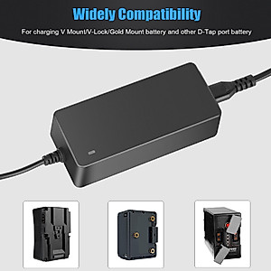KUNLUN D-Tap Quick Charger[DC 16.8V/4A] with D Tap Cable for V-Mount/V Lock/Gold Mount Battery Charger, for Sony BP-U65 BP-U68 HDW-800P HDW-F900R PDW-680 PDW-850 DSR-650P PMW-F5