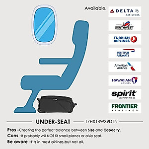 Verage Carry On Underseat Luggage with Wheels & USB Port, 16 Inch Wheeled Spinner Bag Carry-on Luggages for Airlines, Lightweight Suitcase Men Women, Pilots and Crew(16-Inch Rolling Underseat)