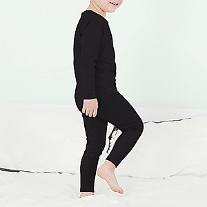Girls Underwear Kids Thermal Underwears Toddler Winter Base Layer Long Johns Sets for Boys A Black Large (100) /3T-4T