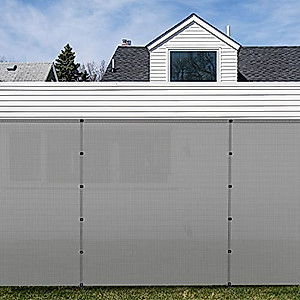 TANG Outdoor Privacy Fencing with Poles Ground Spikes Dog Garden Privacy Fence Backyard Patio Yard Barrier Boarder Divider Grey 6'x24'