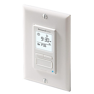 Honeywell Home RPLS540A1002 RPLS540A ECONOSwitch Programmable Timer Switch, White (Requires 40 W Minimum)