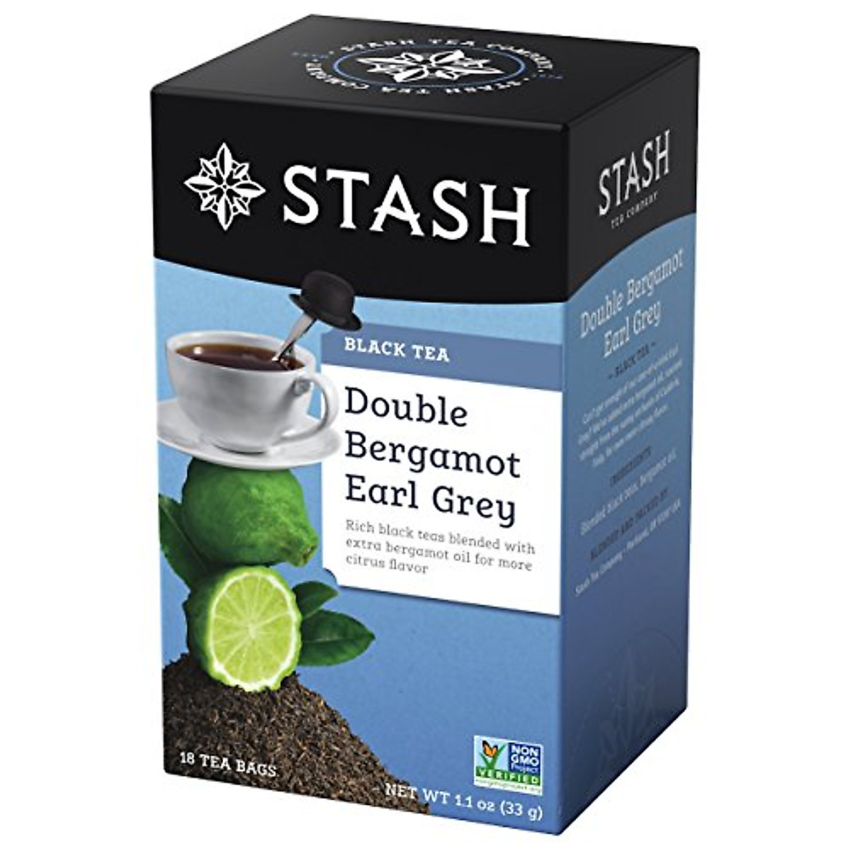 Stash Tea Uplifting Double Bergamot Earl Grey Black Tea - Caffeinated, Non-GMO Project Verified Premium Tea with No Artificial Ingredients, 18 Count (Pack of 6) - 108 Bags Total