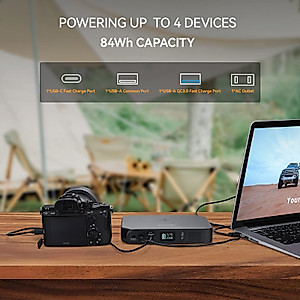 VAVOFO Portable Power Station 84Wh Backup Lithium Battery, 65W AC Outlet, Solar Generator (Solar Panel Not Included) for Outdoors Camping Travel Hunt Blackout