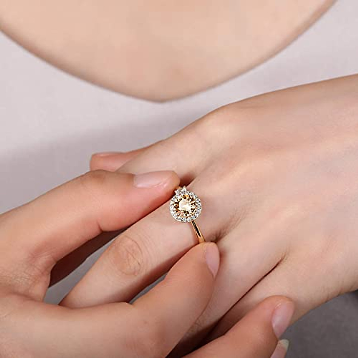 Fonsalette Fidget Ring Birthstone Rings for Women Thumb Rings Fidget Ring Women Rose Gold Ring Spinner Ring Anxiety Ring for Women Cubic Zirconia Ring