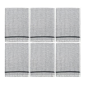 Poli-Dri Cotton Tea Towel (Charcoal Gray, 6-Pack)