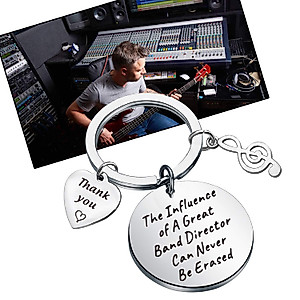 FEELMEM Band Director Gift Music Director Keychain Music Teacher Gift The Influence Of A Great Band Director Can Never Erased Gift for Band Teacher Choir Director (Band Director)