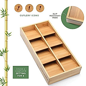 Spirack Silverware Organizer-Utensil Organizer for Kitchen Drawers, silverware tray for drawer for Flatware & Utensil Storage with Anti-Slip Pads and Deep Compartments - Cutlery Organizer