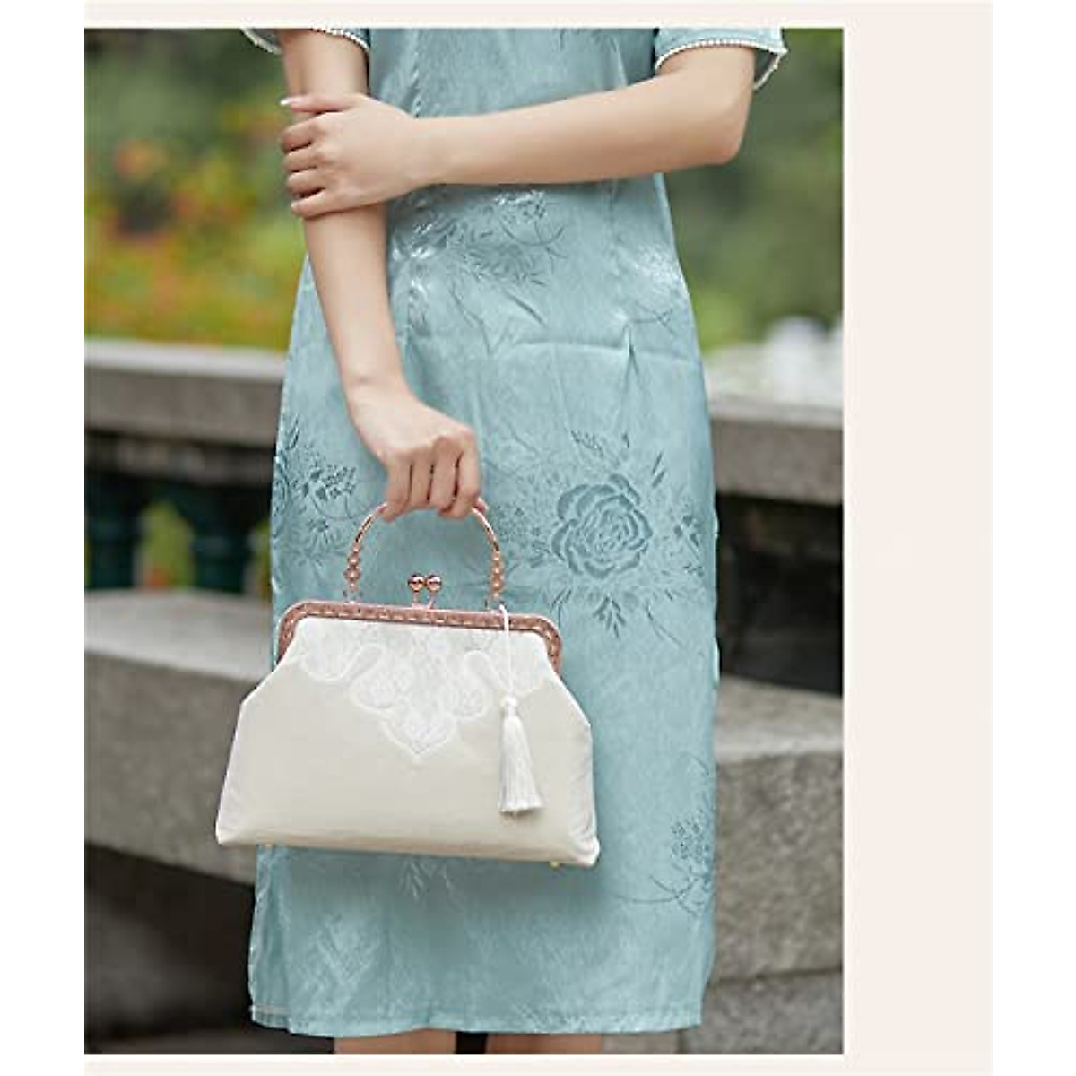 ZLXDP Women's Handbag Velvet Embroidery Handbag Women's Retro Side Sling Bag (Color : E, Size : 1)