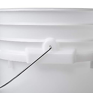 Hudson Exchange Car Wash, Dust Collector & General Use 7 Gallon Bucket with Red Lid, HDPE, Natural